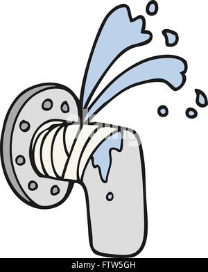 freehand drawn cartoon leaky pipe Stock Vector Image & Art - Alamy