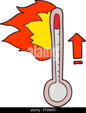 freehand drawn cartoon rising temperature Stock Vector Image & Art - Alamy