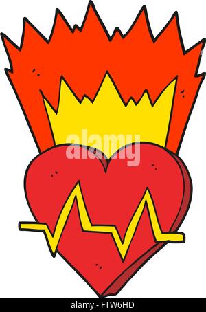 freehand retro cartoon heart rate Stock Vector Image & Art - Alamy