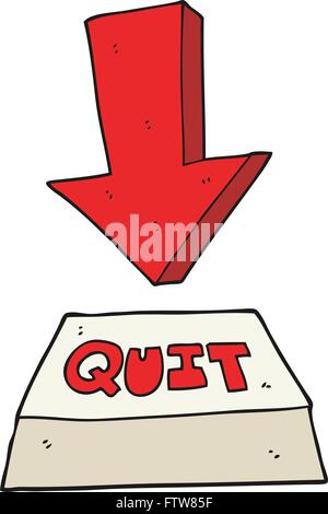 freehand drawn cartoon quit button Stock Vector Image & Art - Alamy