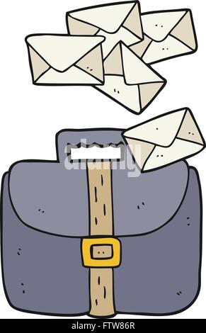 freehand drawn cartoon briefcase spilling letters Stock Vector Image ...