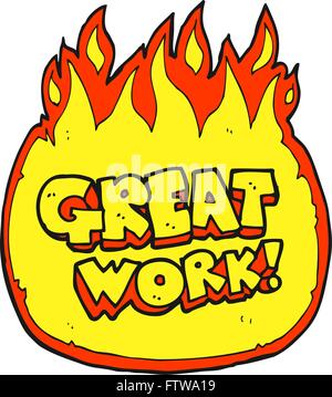 freehand retro cartoon great work symbol Stock Vector Image & Art - Alamy