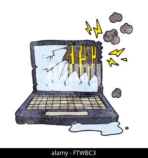 freehand textured cartoon broken computer Stock Vector Image & Art - Alamy