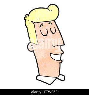 freehand textured cartoon grinning man Stock Vector Image & Art - Alamy