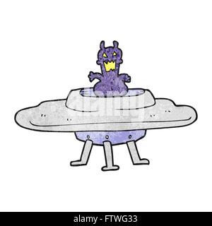 freehand textured cartoon alien flying saucer Stock Vector Image & Art ...