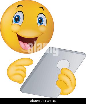 Emoticon using a tablet pc Stock Vector Image & Art - Alamy
