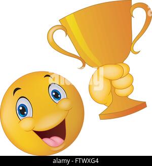 Trophy cup icon in comic style. Goblet prize cartoon vector ...