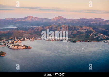 Torrenova peninsula with Isla de sa Porrassa Mallorca south-west coast ...