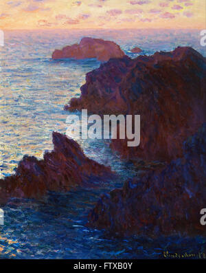 Claude Monet painting – Rocks at Port-Coton, the Lion Rock Stock Photo ...