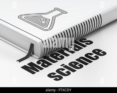 Science concept: book Flask, Materials Science on white background ...