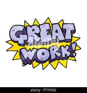 freehand retro cartoon great work symbol Stock Vector Image & Art - Alamy