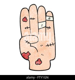 freehand retro cartoon injured hand Stock Vector Image & Art - Alamy
