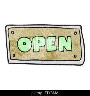 freehand textured cartoon open shop sign Stock Vector Image & Art - Alamy