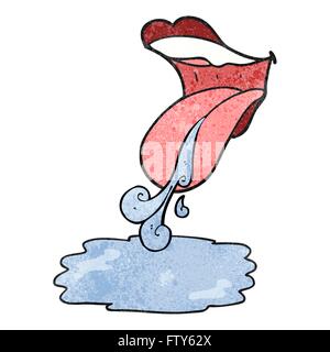 freehand textured cartoon mouth sticking out tongue Stock Vector Image ...