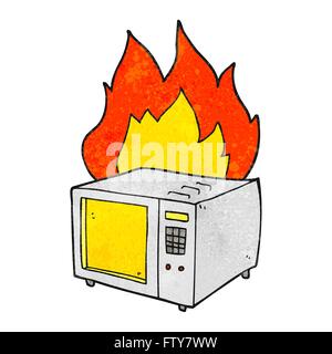 freehand drawn cartoon microwave on fire Stock Vector Image & Art - Alamy
