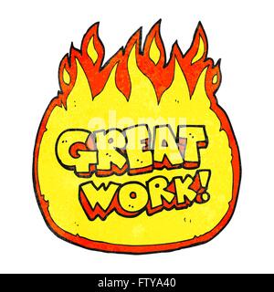 freehand retro cartoon great work symbol Stock Vector Image & Art - Alamy