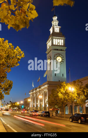 San Francisco Ferry Building at night, Embarcadero, San Francisco ...