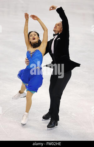 Figure skating pair Madison Chock and Evan Bates are interviewed by ...