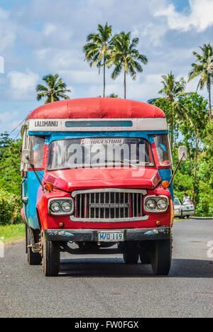 Traditional Samoan local bus, Upolu Island, Western Samoa Stock Photo ...