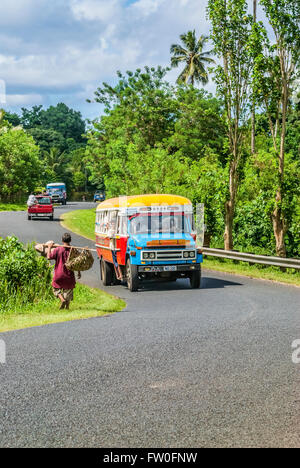 Traditional Samoan local bus, Upolu Island, Western Samoa Stock Photo ...