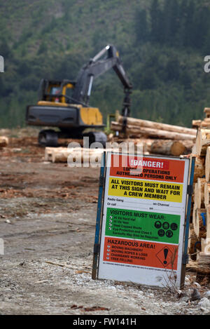Logging safety sign Stock Photo - Alamy