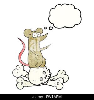 freehand textured cartoon rat on bones Stock Vector Image & Art - Alamy