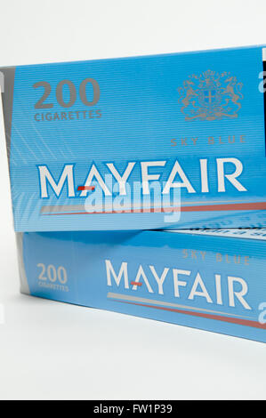 Mayfair Sky Blue Cigarette Packet Stock Photo - Alamy