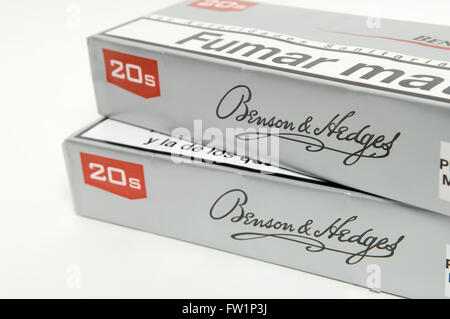 Benson and Hedges Silver Cigarette Packet Stock Photo - Alamy
