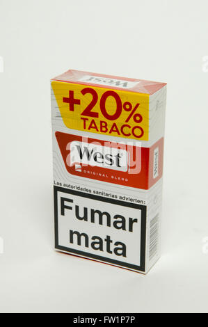 West Cigarettes Packet Blue Stock Photo - Alamy