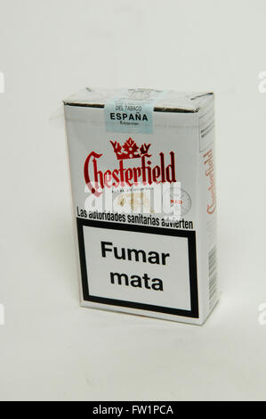 Chesterfield Cigarettes Red Packet on white background Stock Photo - Alamy