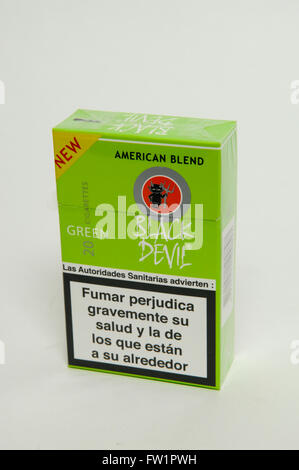 Black Devil Green American Blend Cigarettes Tobacco Packet Stock Photo ...