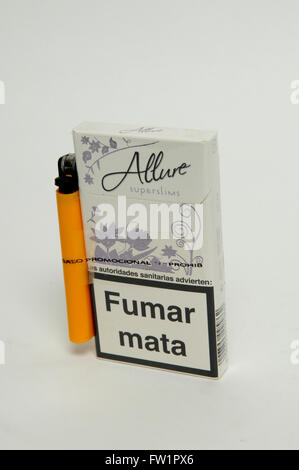 Allure Superslims Menthol Cigarettes Stock Photo - Alamy