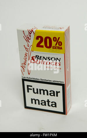 Benson and Hedges Silver Cigarette Packet Stock Photo - Alamy