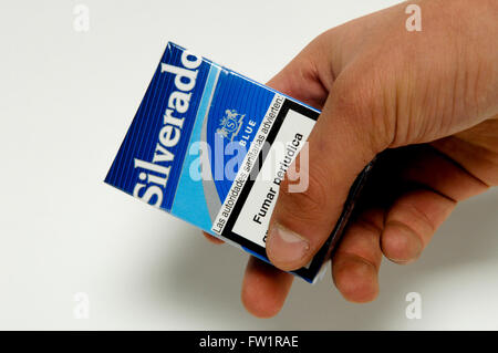 Silverado American Blend Blue Cigarettes Stock Photo - Alamy
