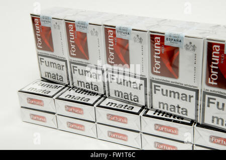 Cartons of Fortuna cigarettes Stock Photo - Alamy
