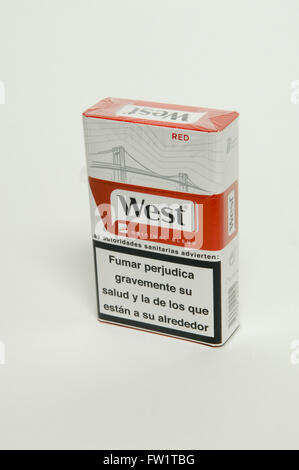 West Cigarettes Packet Blue Stock Photo - Alamy