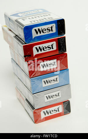 West Cigarettes Packet Blue Stock Photo - Alamy