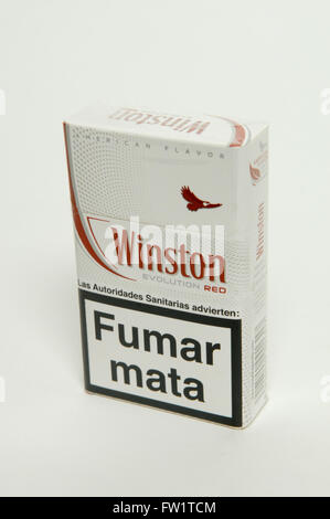 Winston Cigarette Packet on white background Stock Photo - Alamy