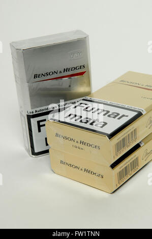 Benson and Hedges Silver Cigarette Packet Stock Photo - Alamy