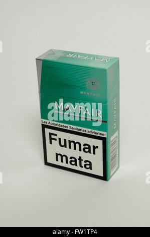 Packet of Mayfair Cigarettes on white background Stock Photo - Alamy