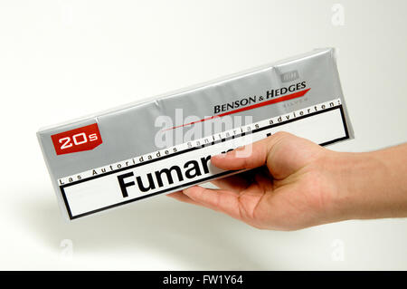 Benson and Hedges Silver Cigarette Packet Stock Photo - Alamy