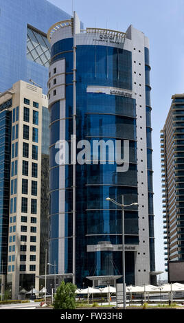 A view of the front of the Qatar Financial Centre tower QFC is the base ...