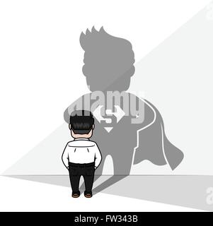 Businessman with superhero shadow. Strong man leader business power ...