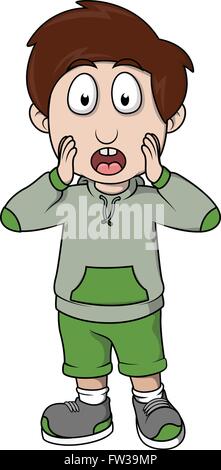 Illustration of boy calling for help Stock Vector Image & Art - Alamy