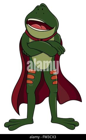 animal green illustration frog hero superhero red environment ...