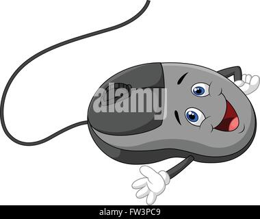 Cartoon computer mouse pointing with his finger Stock Vector Image ...