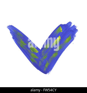 watercolor purple tick handmade check mark isolated on white background ...