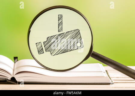 Surveillance investigation with a pencil drawing of a surveillance ...