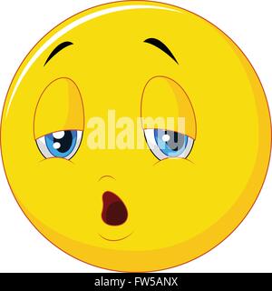 Exhausted and tired emoticon on isolated background Stock Vector Art & Illustration, Vector ...