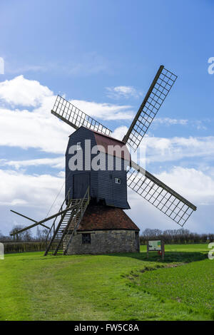 18th century post windmill at Stevington, Bedfordshire, UK Stock Photo ...